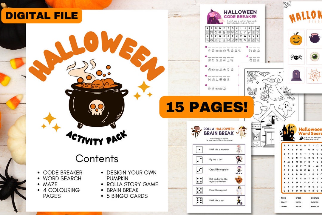 Kids Halloween Activity Pack Halloween Party School - Etsy