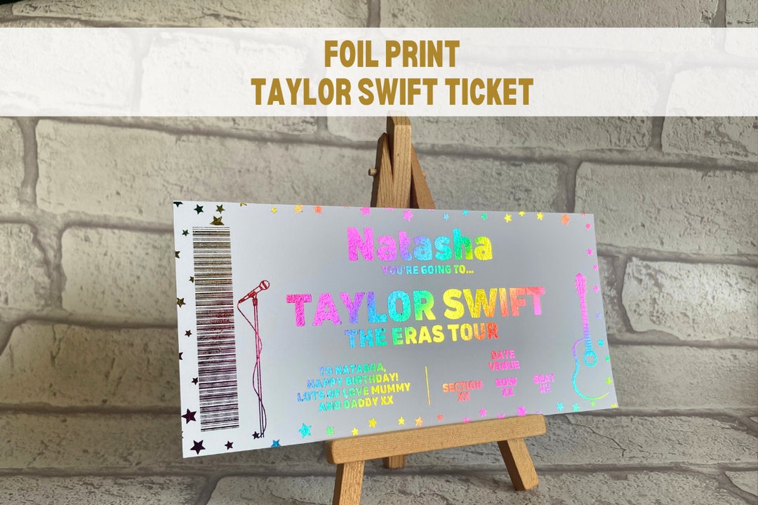 Taylor Swift Personalised Concert Ticket Show the Eras Tour Surprise ...