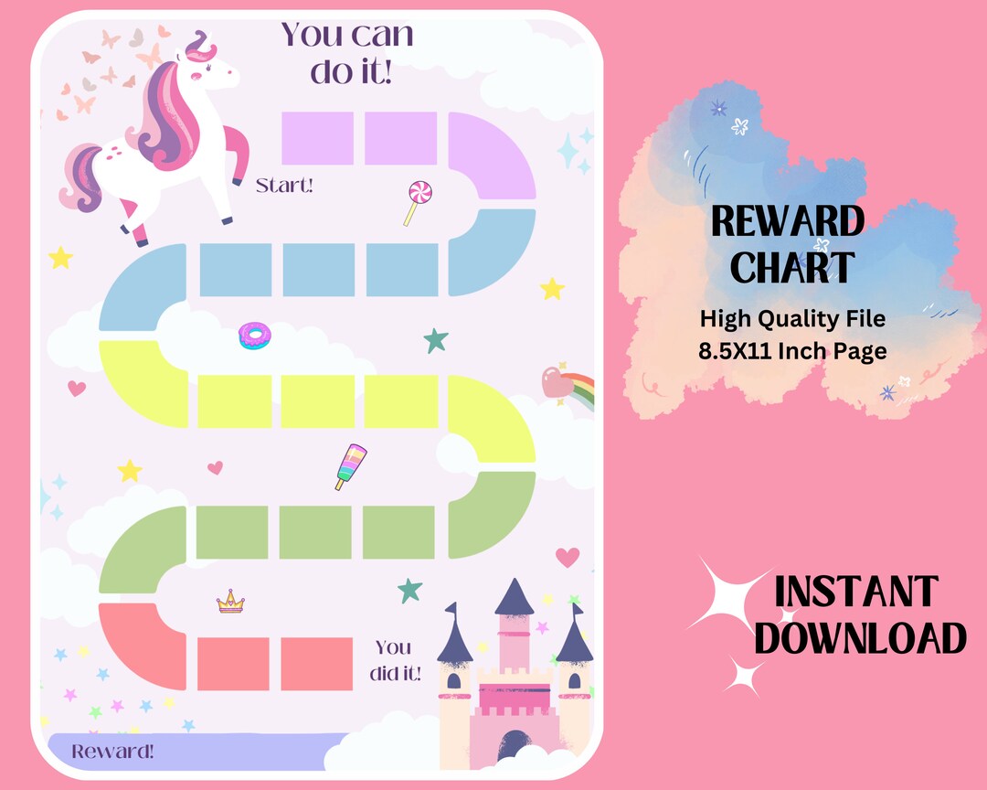 Printable Unicorn Reward Chart | Behavior, Motivational Chart | Kids ...