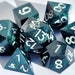 Teal Lagoon 7 Piece Sharp Edge Resin Dice Set - Etsy