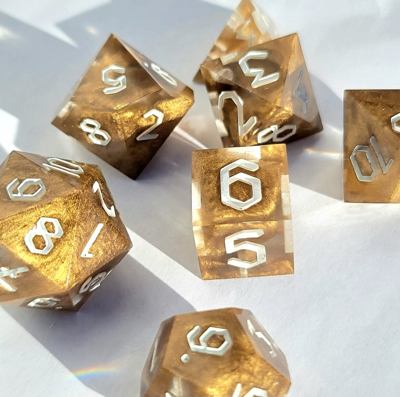 Rustic Radiance 7 Piece Sharp Edge Resin Dice Set - Etsy