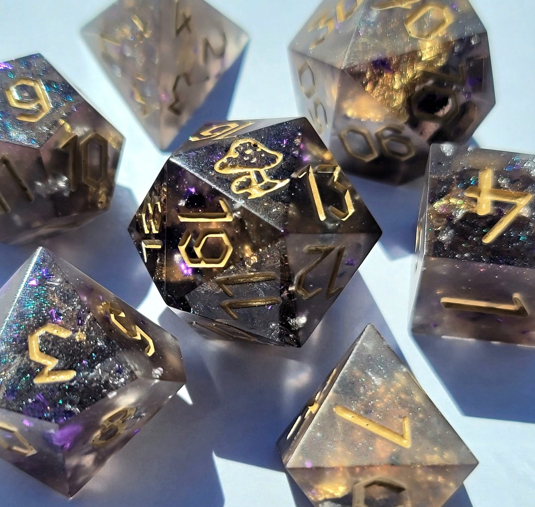 Mystic Glitter 7 Piece Resin Window Dice Set - Etsy