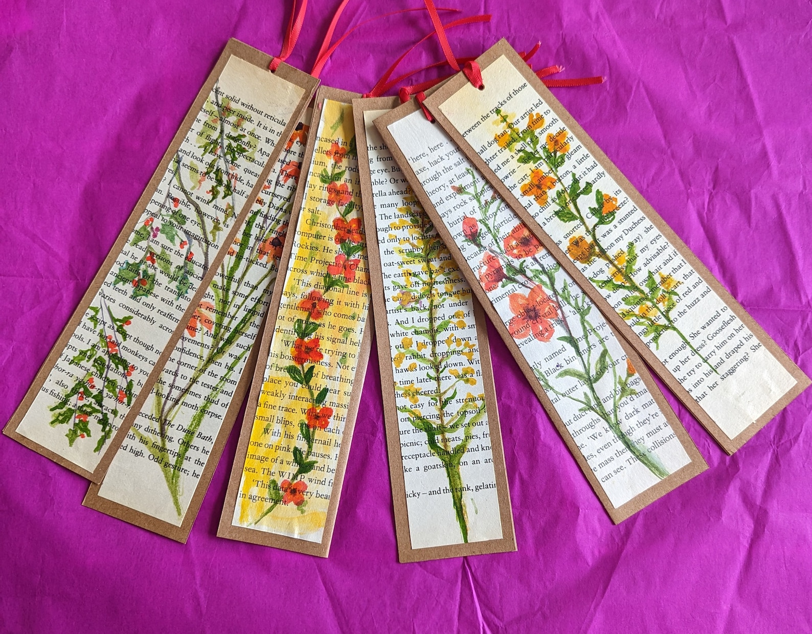 Literary Bookmark Hand-painted Watercolour - Etsy