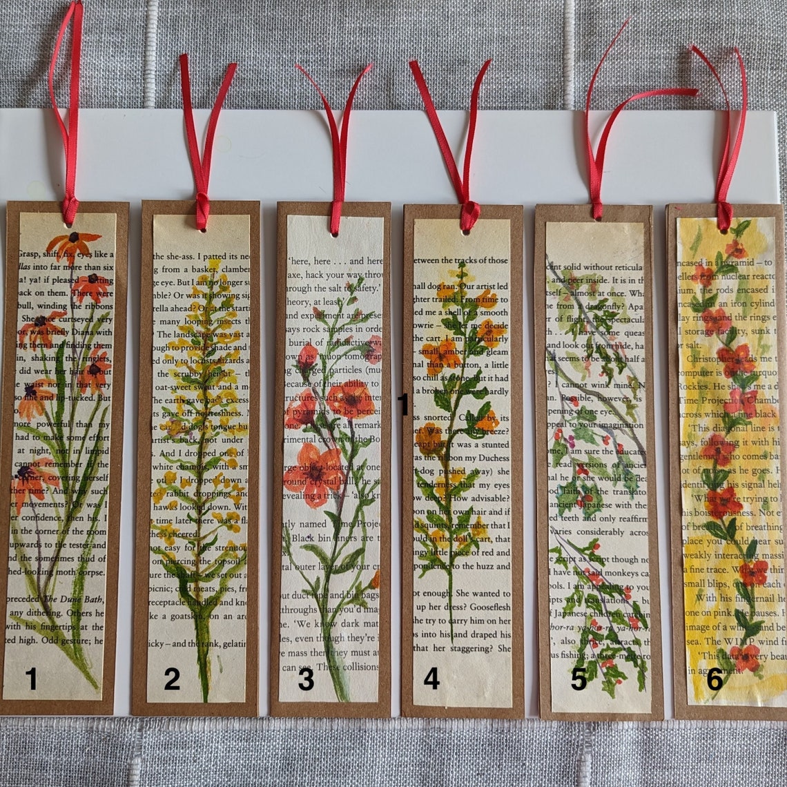Literary Bookmark Hand-painted Watercolour - Etsy