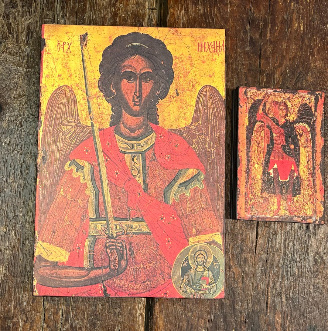 Two St. Michael Icons for Michael - Etsy