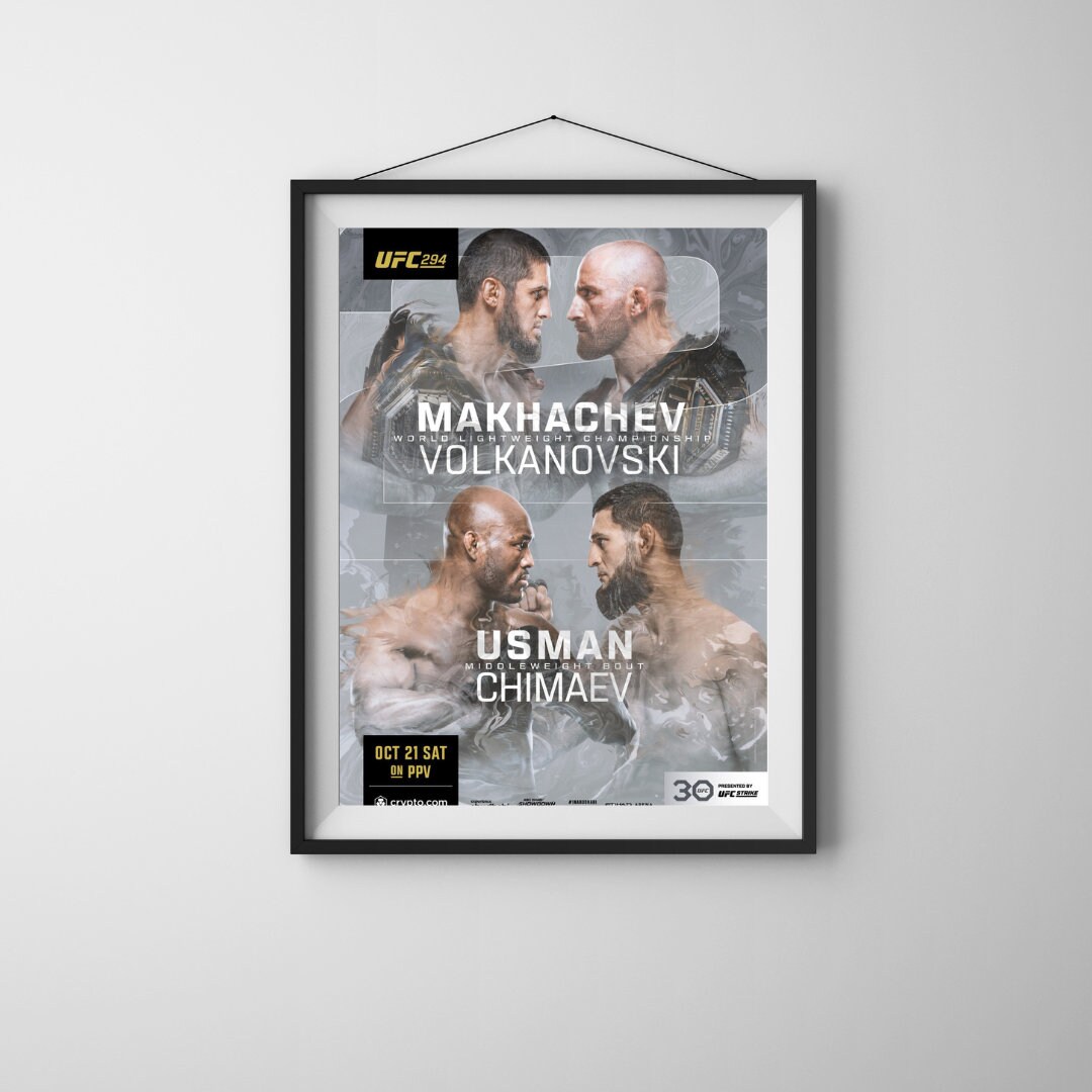 UFC 294 Islam Makhachev Vs. Alex Volkanovski Poster UFC Wall Art Frame ...