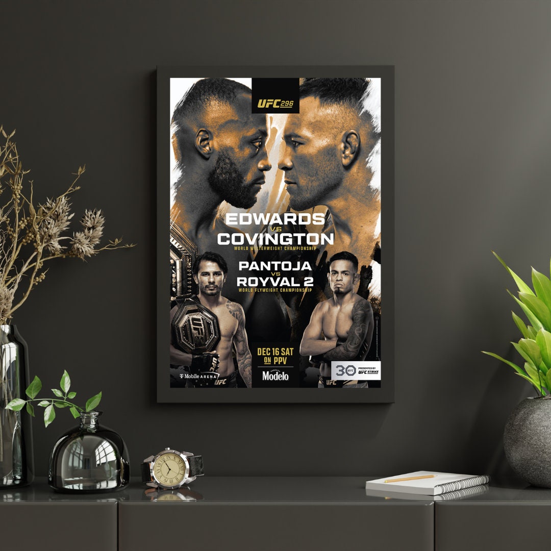 UFC 296 Edwards Vs. Covington Poster Wall Art Frame Canvas Metal Print ...