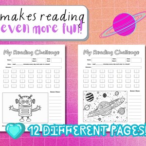 Fun Kids Reading Challenge, Digital, Printable, PDF, 12 Pages, Coloring ...