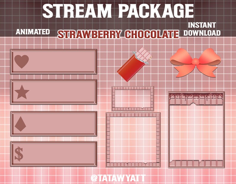 Pack Overlays Kawaii Strawberry Chocolate Twitch - Etsy Australia