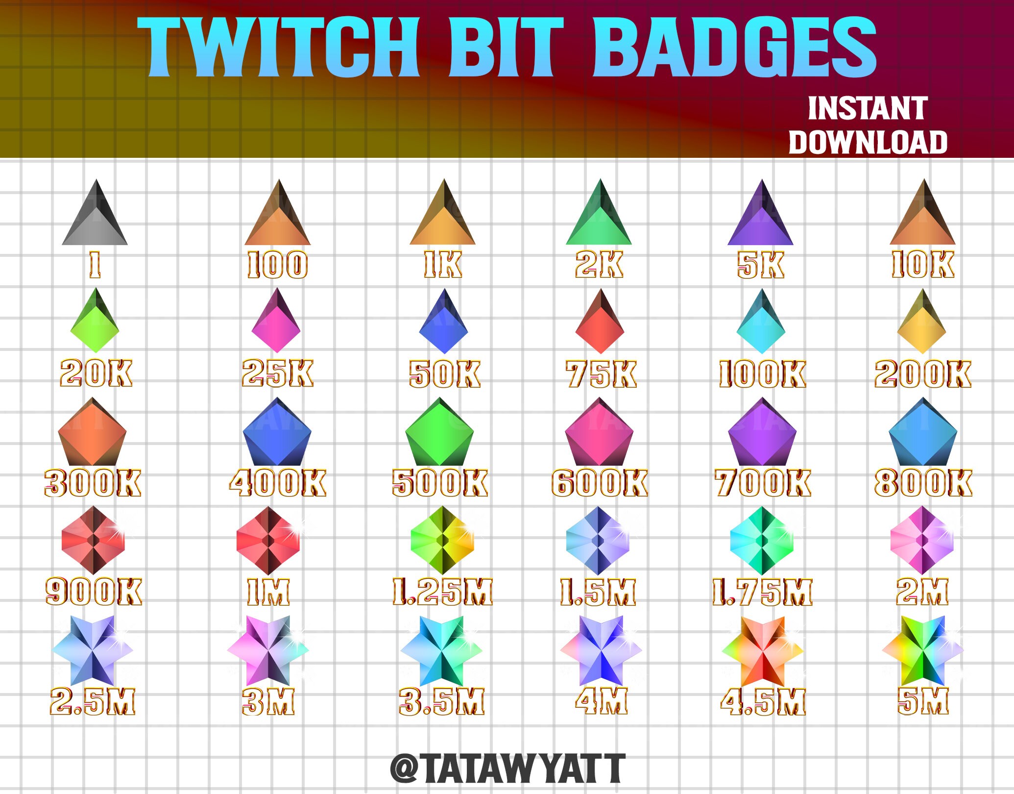 Twitch Bits Badges - Etsy