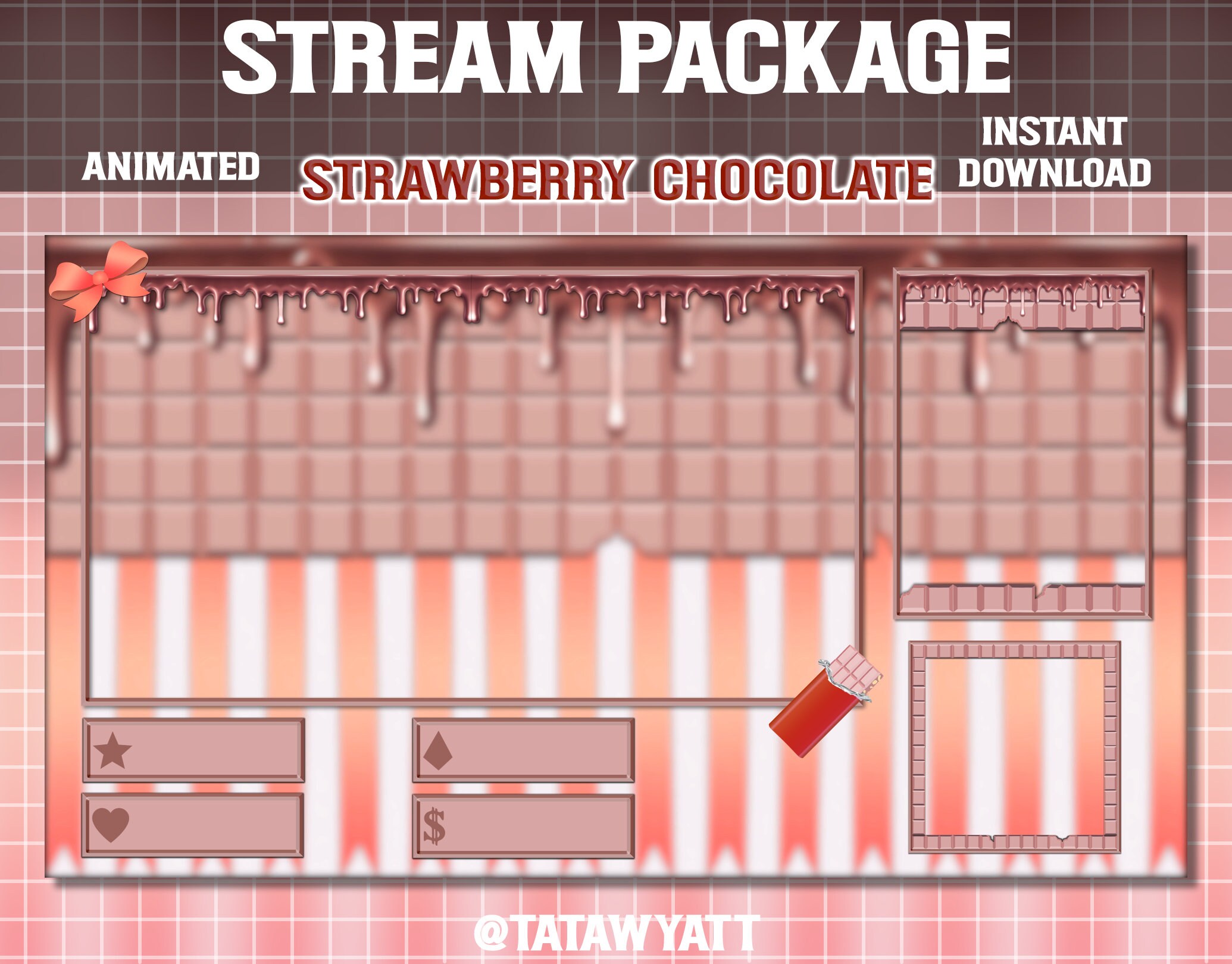 Kawaii Strawberry Chocolate Twitch Overlays Pack - Etsy Australia
