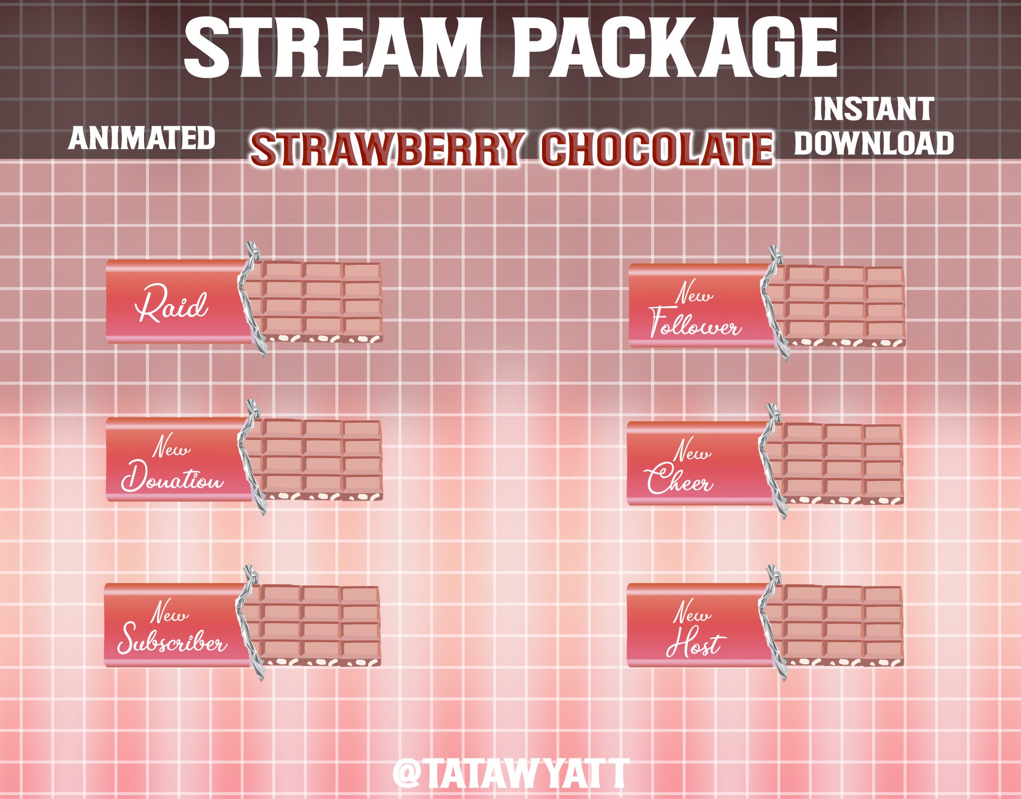 Kawaii Strawberry Chocolate Twitch Overlays Pack - Etsy Australia