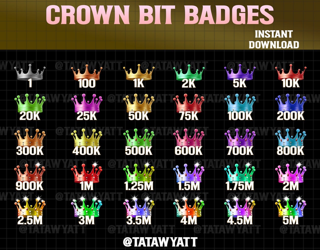 Bits Badges Twitch Crown - Etsy