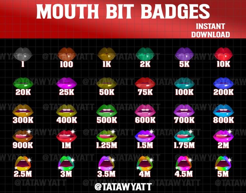 Bits Badges Twitch Lips - Etsy