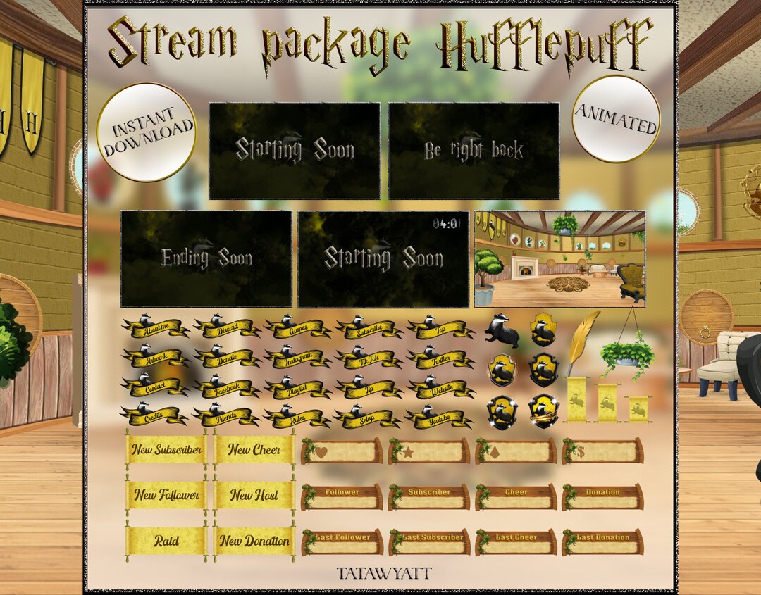 Pack Overlay Hufflepuff - Etsy