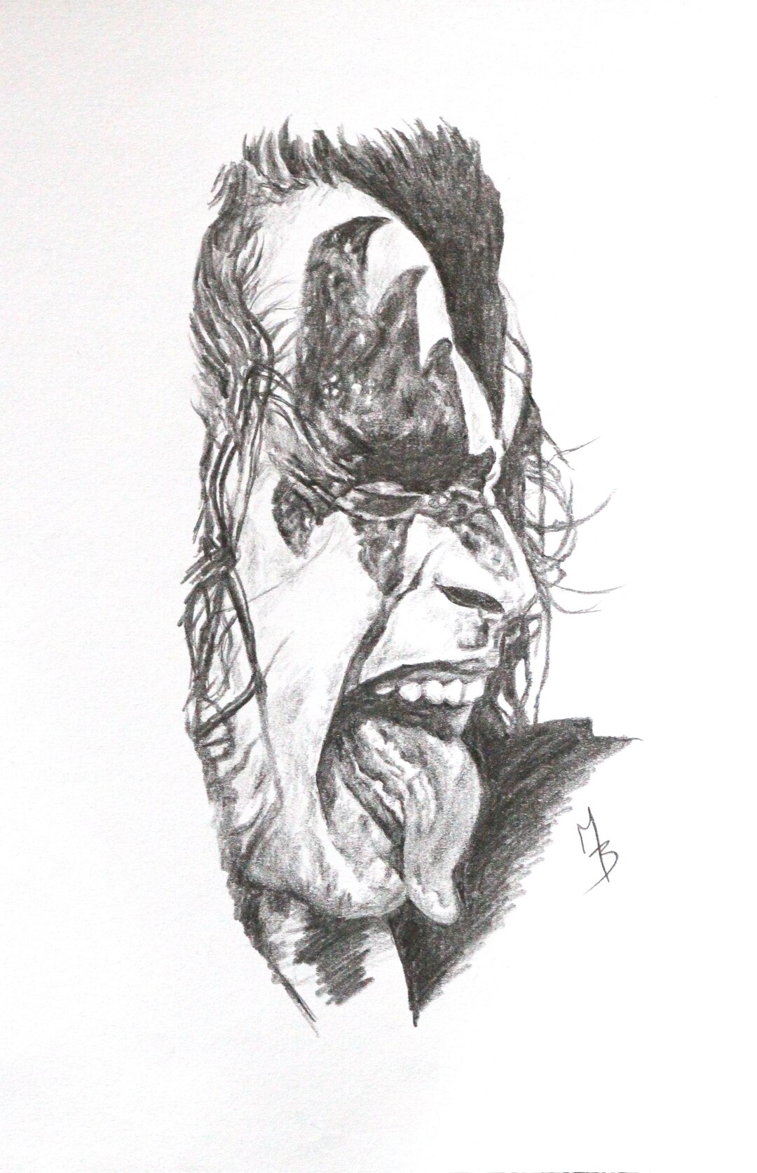 Gene Simmons Kiss Original Photorealistic Pencil On Paper Drawing Etsy 1181