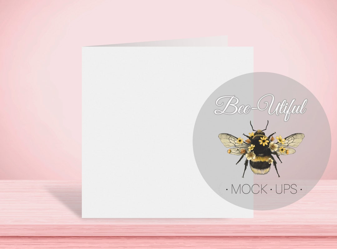 Square Card Mockup, 5x5 Square White Card Mockup, 6x6 Blank Card Mockup ...