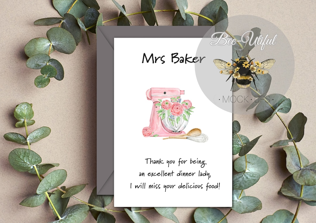 Personalised Dinner Lady Thank You Card, School Cook Card, Thank You ...