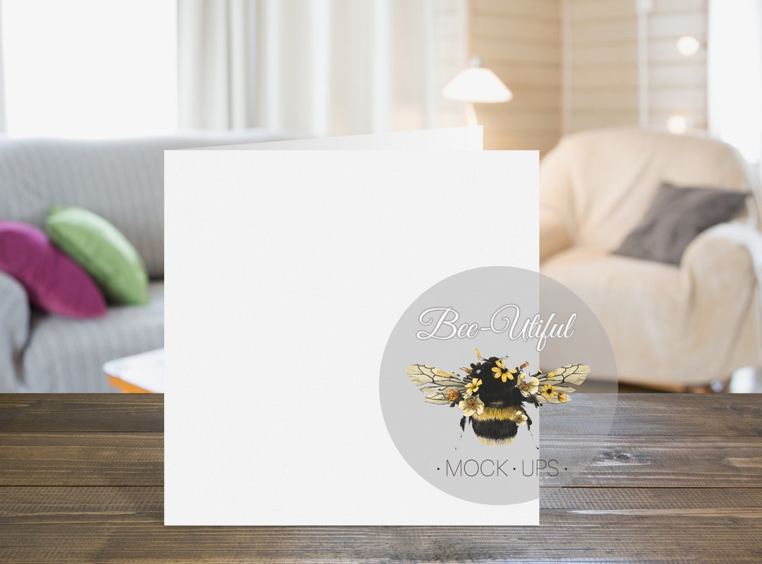 Greeting Card Mockup, 5x5 Card, Mockup Background, Room Interior Mockup ...
