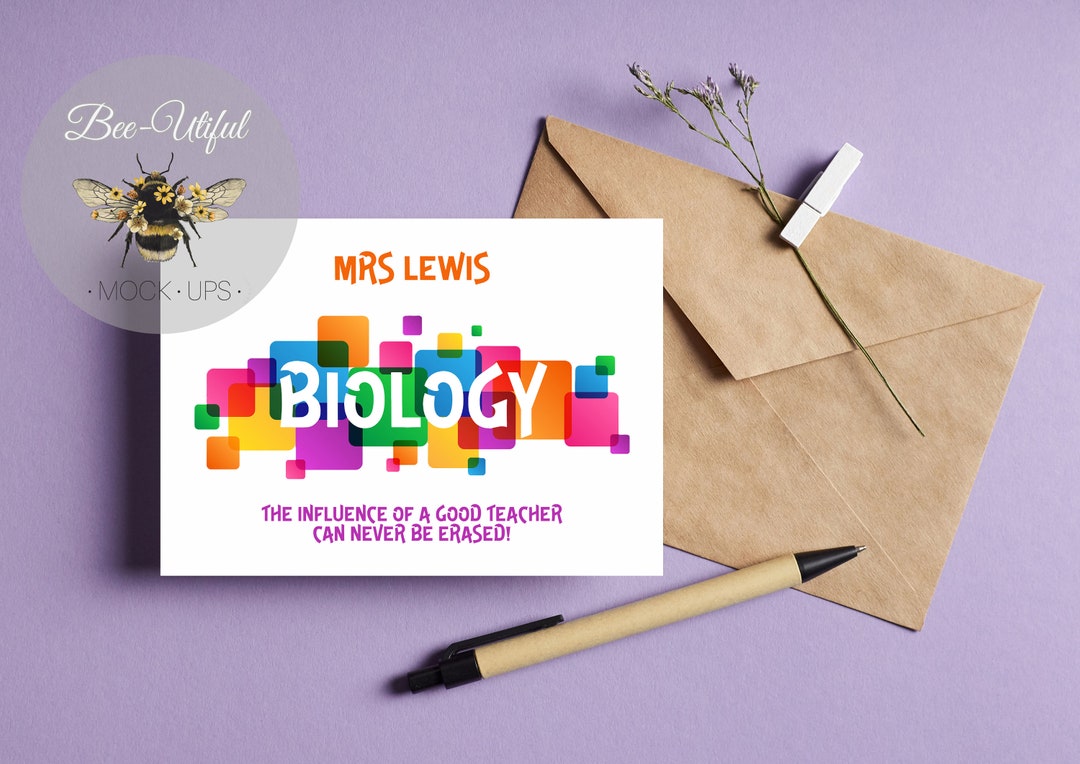 Personalised Thank You Teacher Card, Biology Teacher Card, Maths French ...