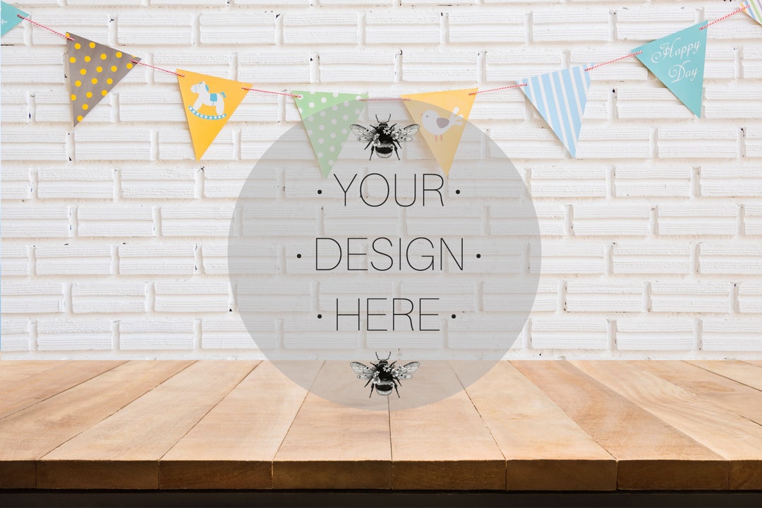 Birthday Background Mockup, Background Mockup, Bunting Background ...