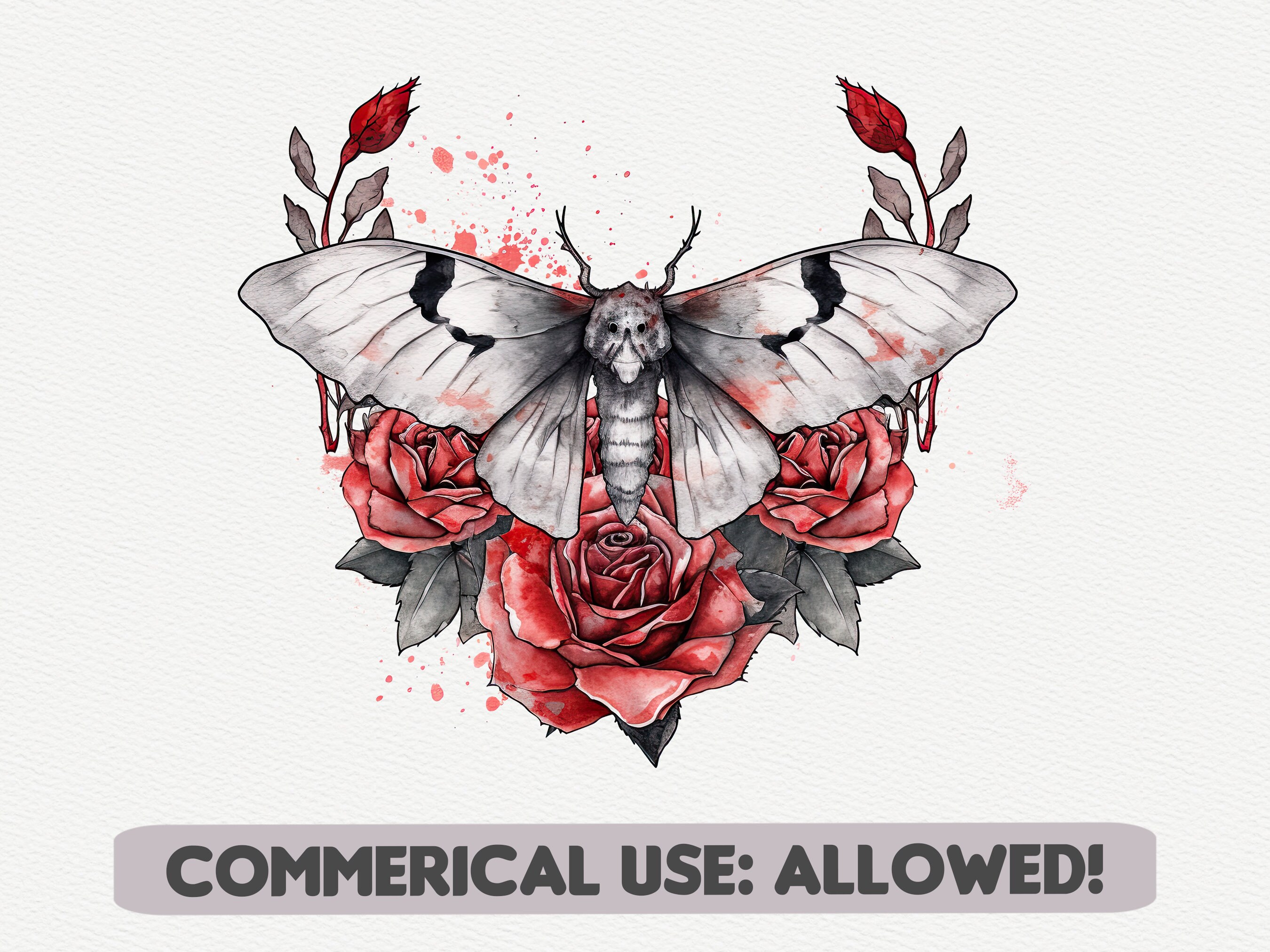 Watercolor Gothic Animals Clipart Bundle, Gothic PNG Digital Download ...