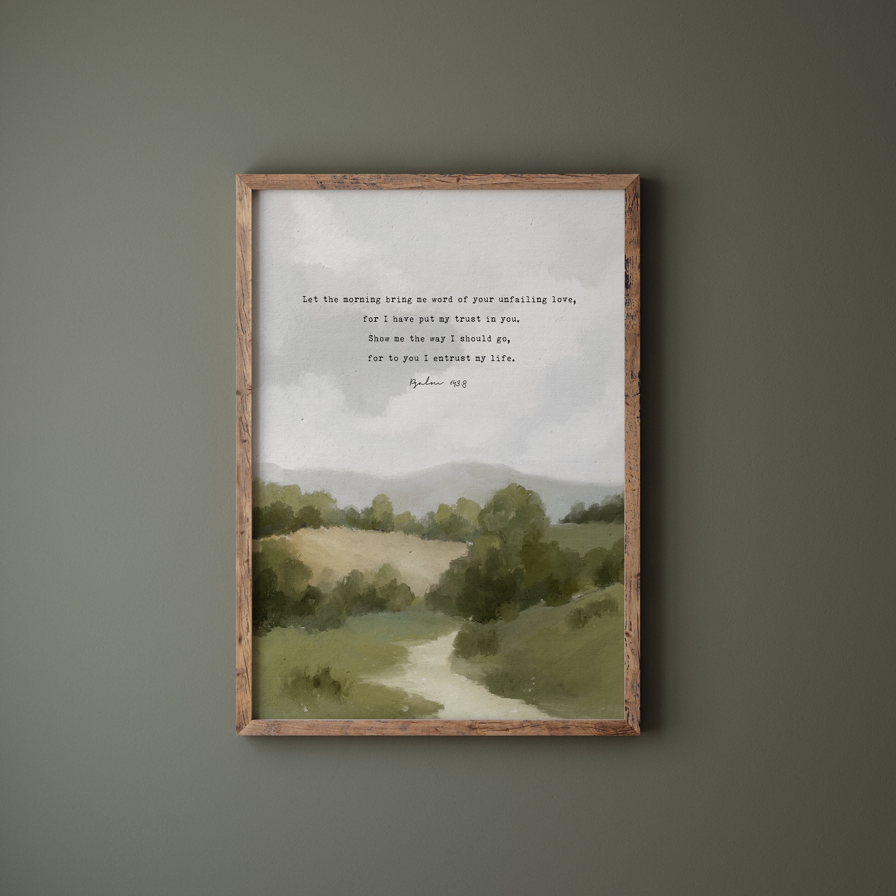 Psalm 143 8 CHRISTIAN WALL ART Printable Scripture Landscape Bible ...