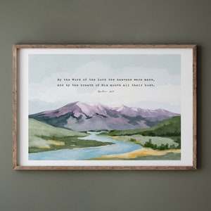 Psalm 33 CHRISTIAN WALL ART Printable Scripture Landscape Bible Verse ...