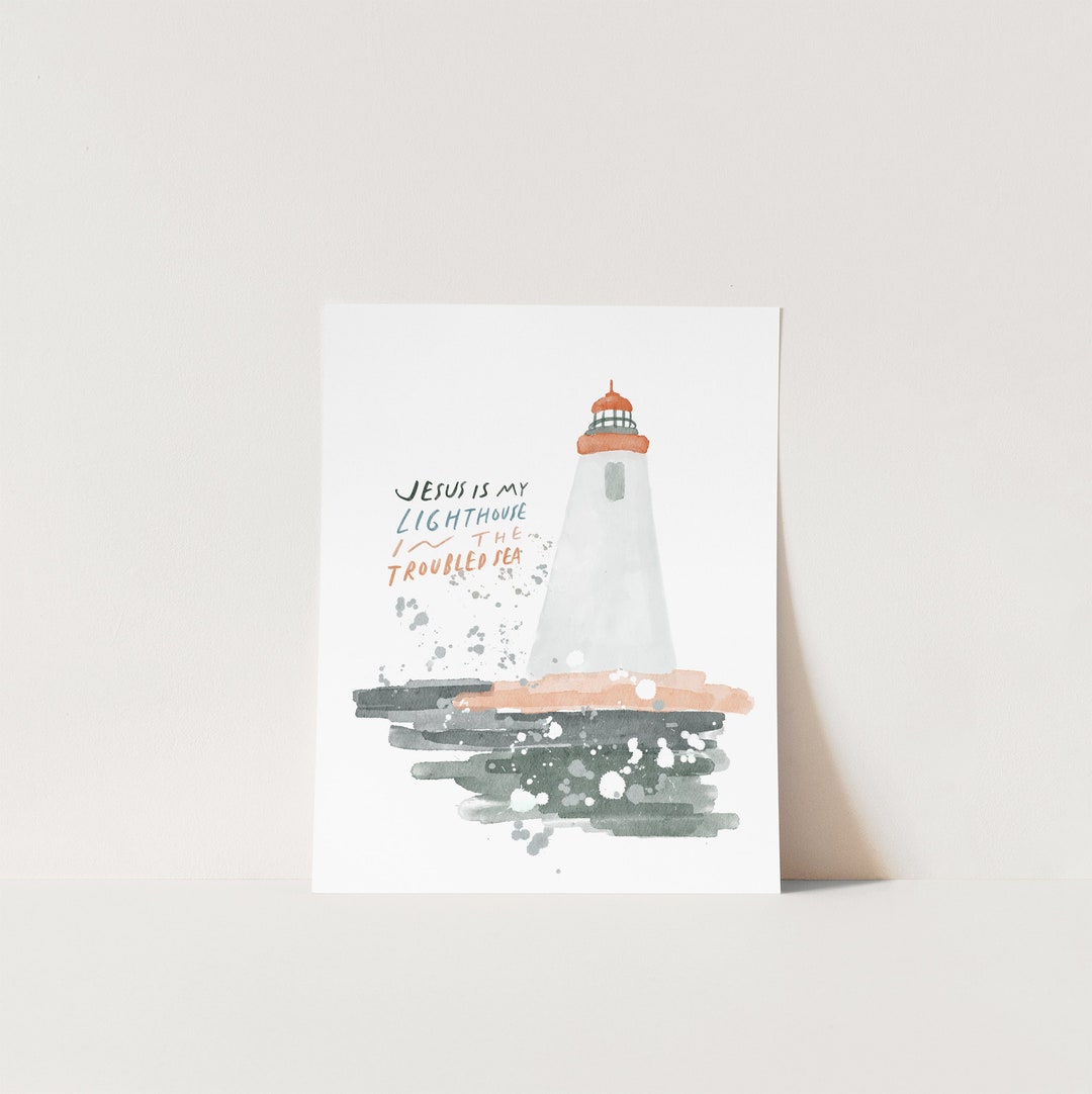 Jesus My Lighthouse CHRISTIAN WALL ART Print Download Scripture ...