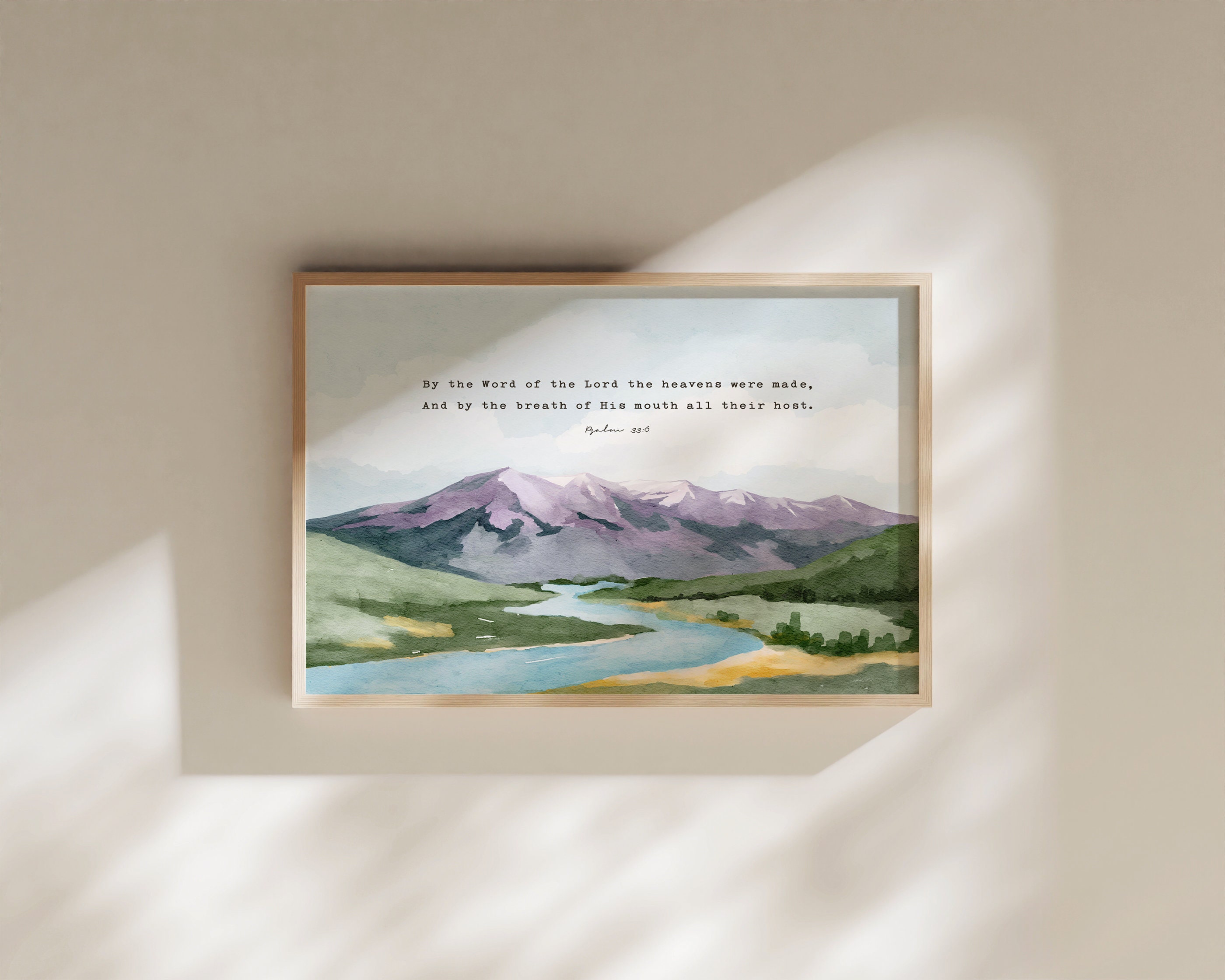 Psalm 33 CHRISTIAN WALL ART Printable Scripture Landscape - Etsy