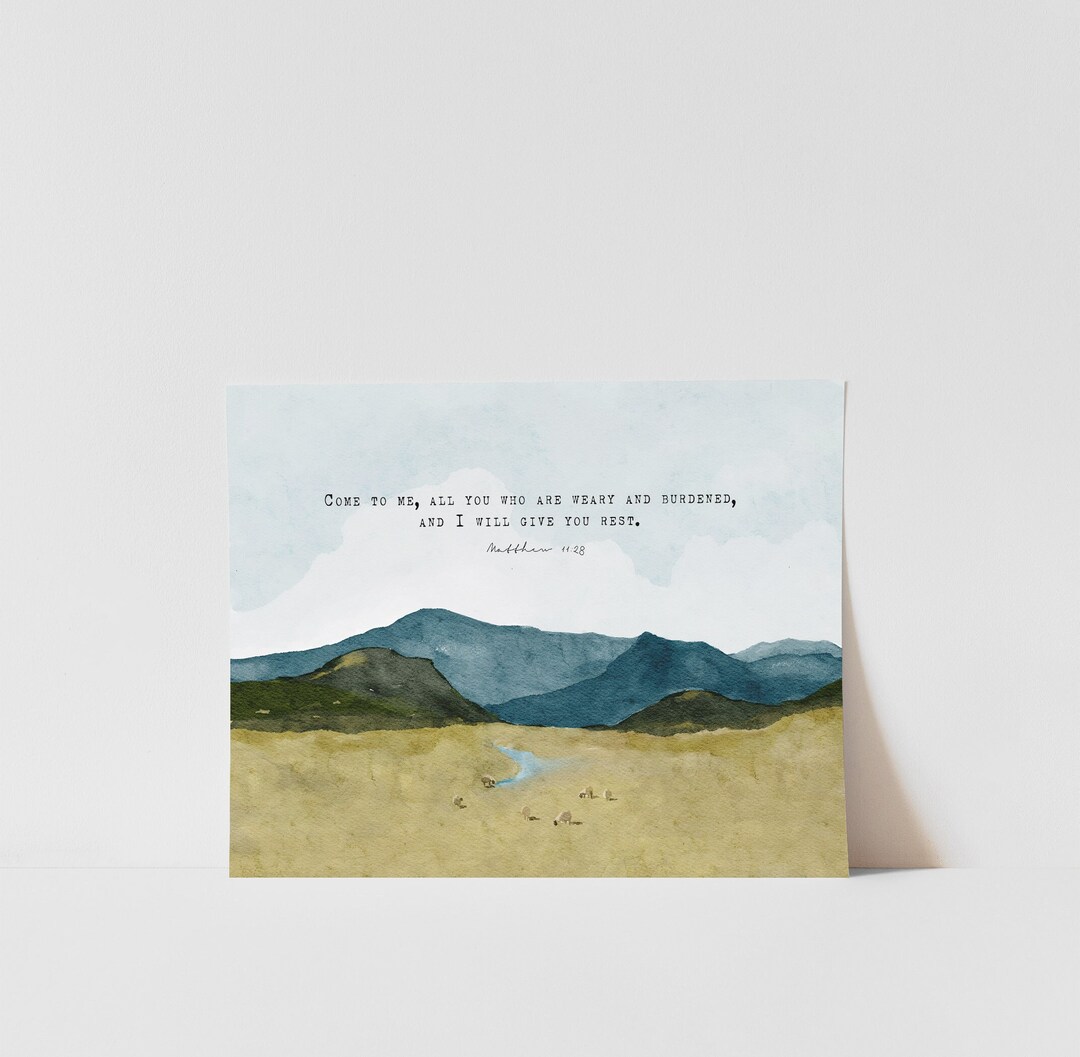 Matthew 11 28 Come to Me Christian Wall Art Printable Scripture ...