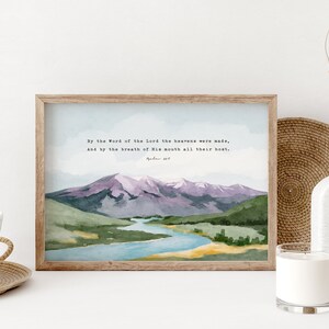 Psalm 33 CHRISTIAN WALL ART Printable Scripture Landscape Bible Verse ...
