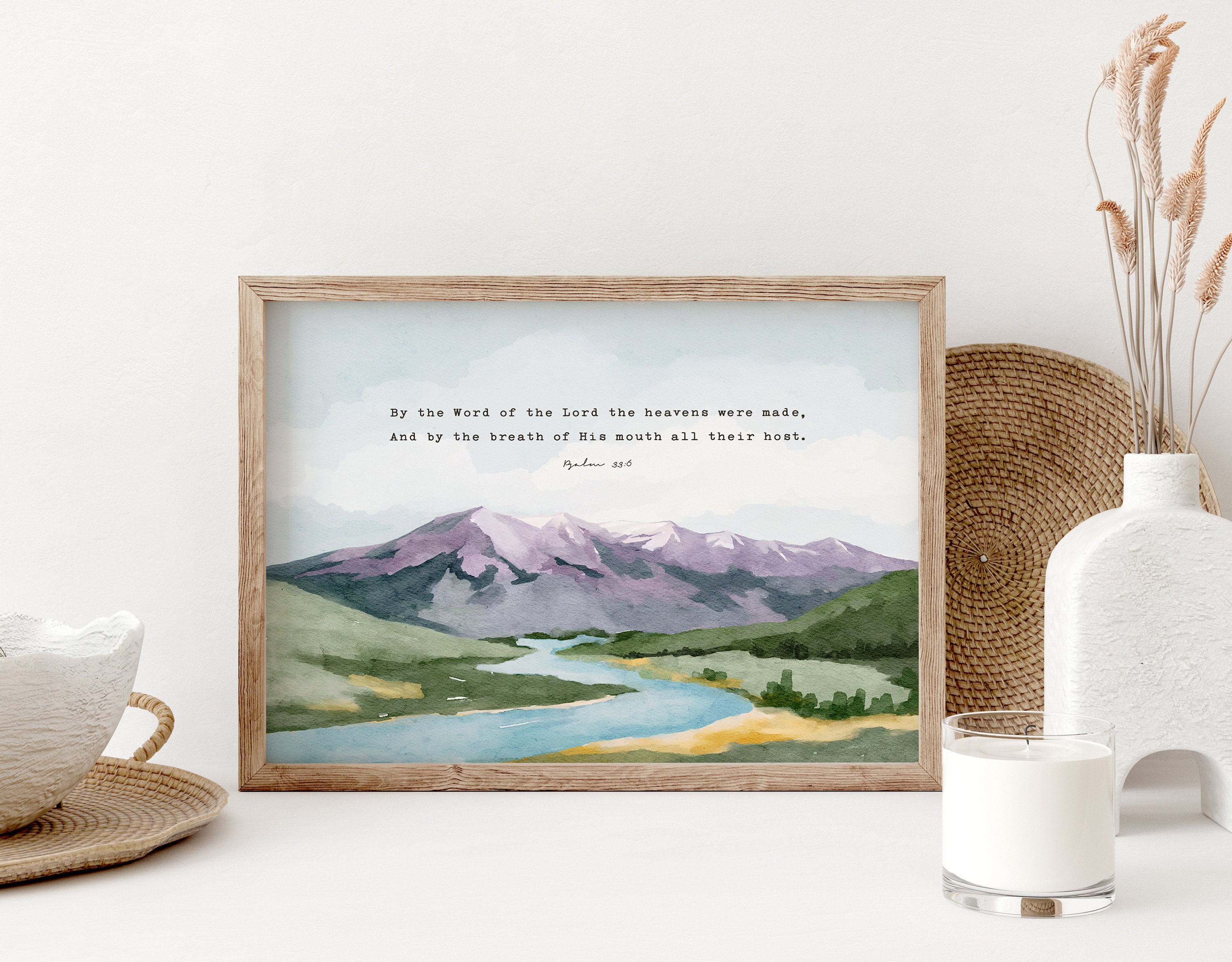 Psalm 33 CHRISTIAN WALL ART Printable Scripture Landscape - Etsy