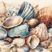Watercolor Beach Digital Paper Pack Seascape Printable Scrapbooking ...