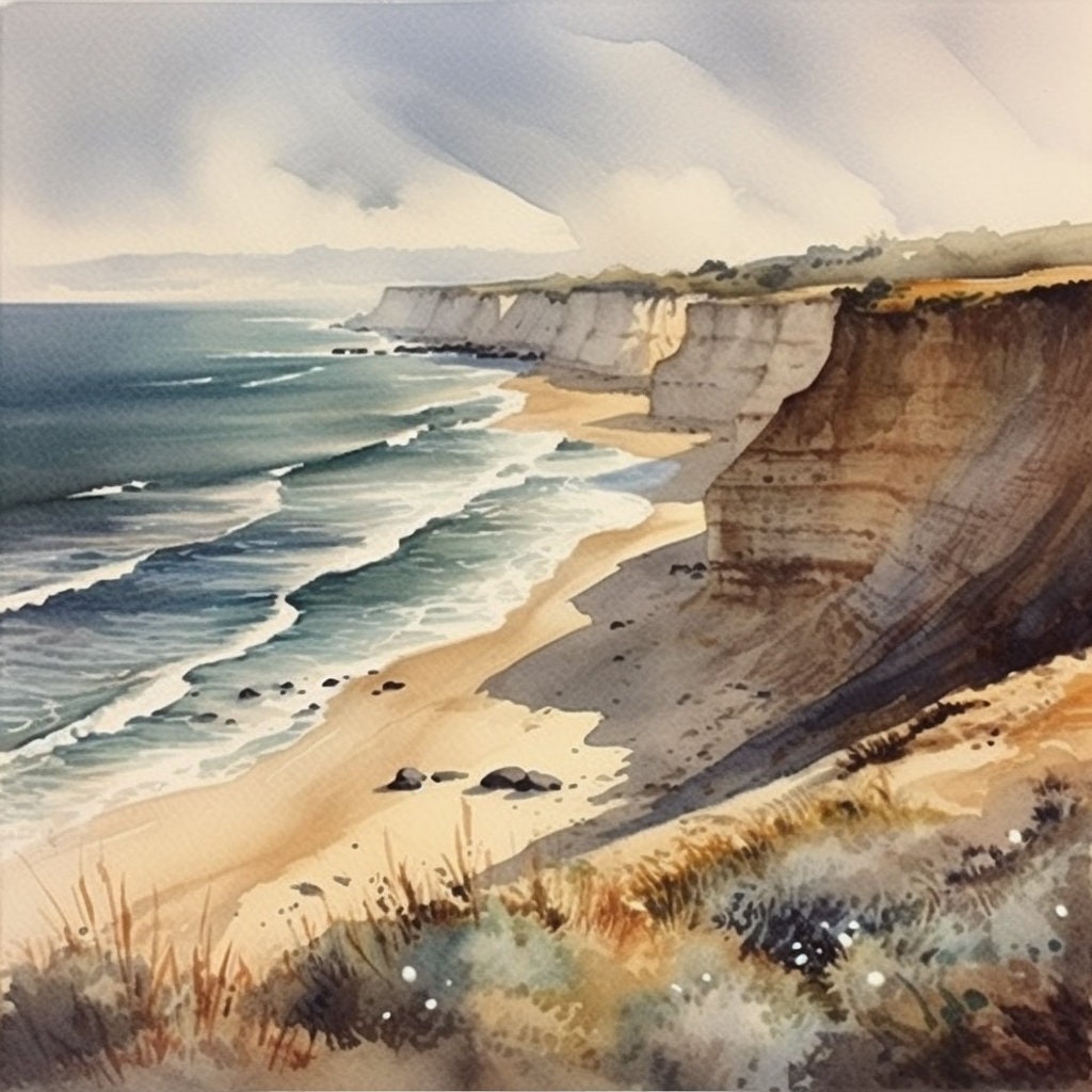 Watercolor Beach Digital Paper Pack Seascape Printable Scrapbooking ...