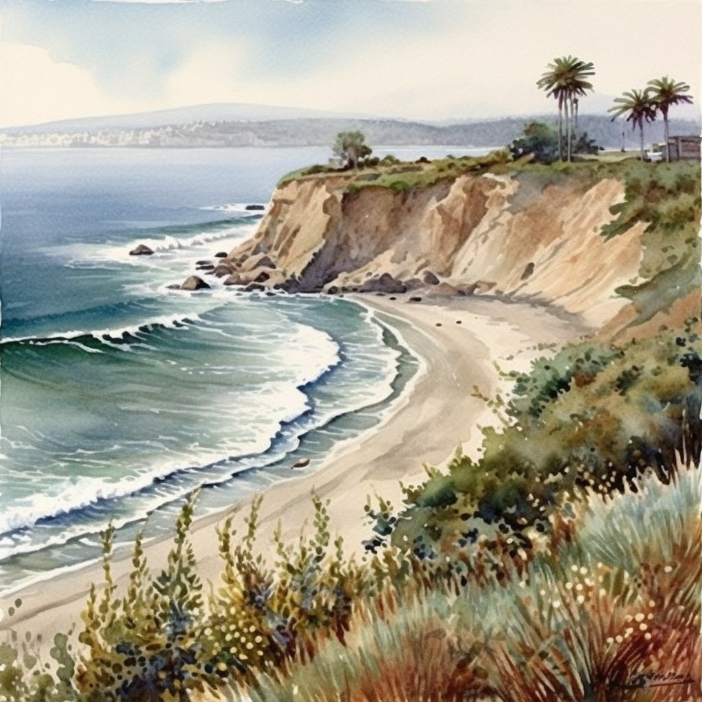 Watercolor Beach Digital Paper Pack Seascape Printable Scrapbooking ...