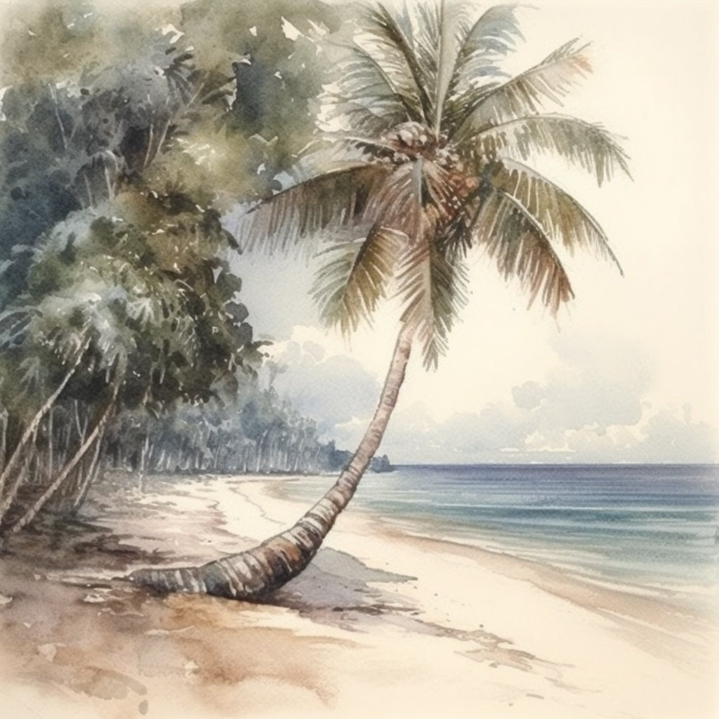 Watercolor Beach Digital Paper Pack Seascape Printable Scrapbooking ...