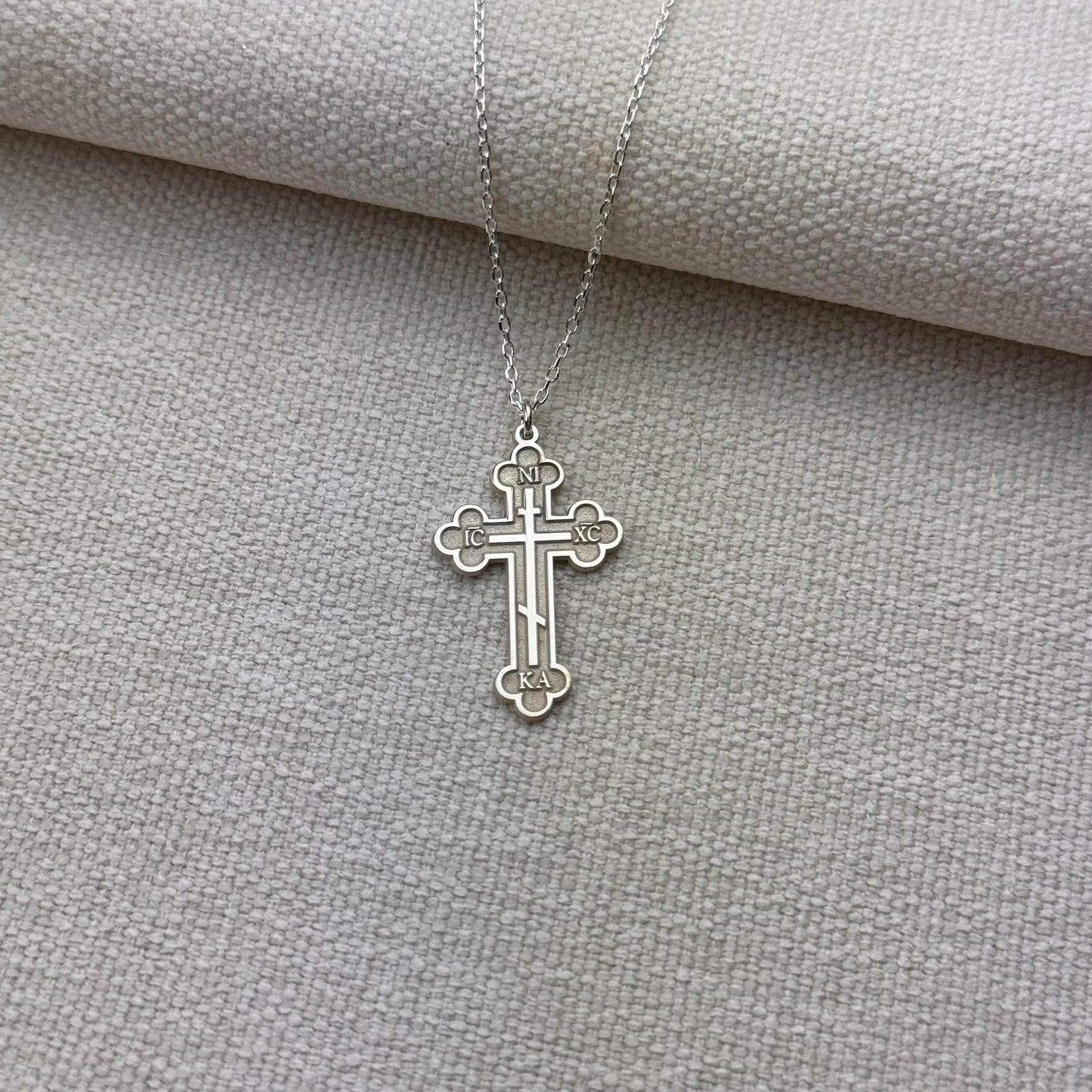 Orthodox Baptism Cross IC XC NIKA Necklace Greek Christening Gift for ...