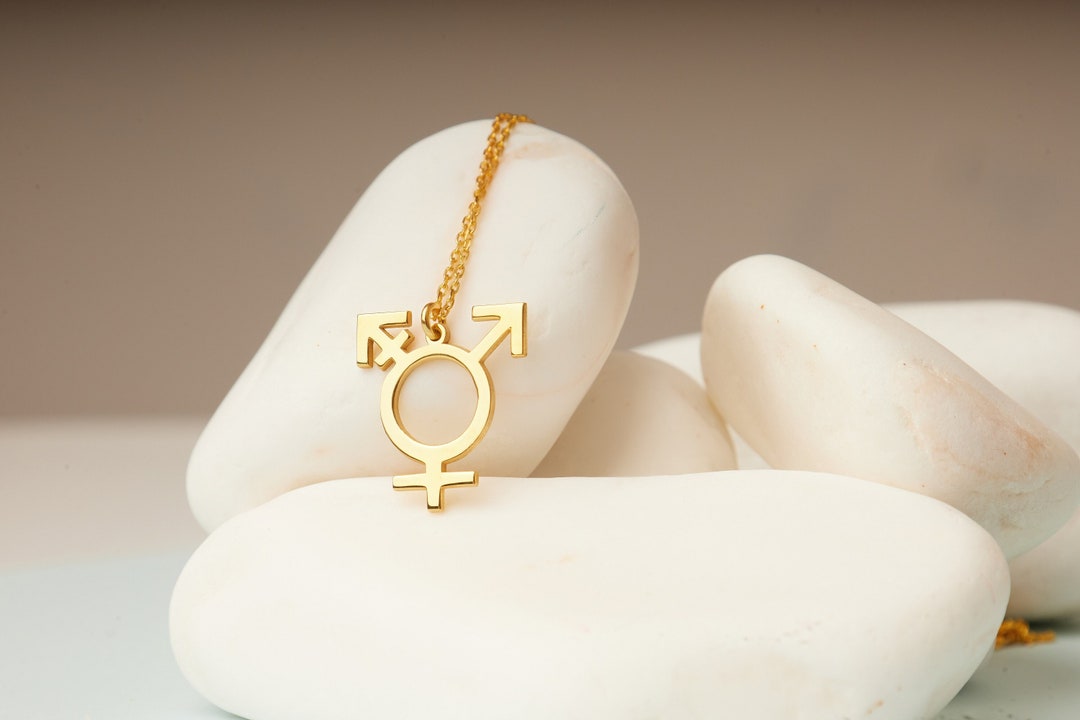 Transgender Symbol Necklace, Gift for Them, Trans Pride Necklace, LGBT ...