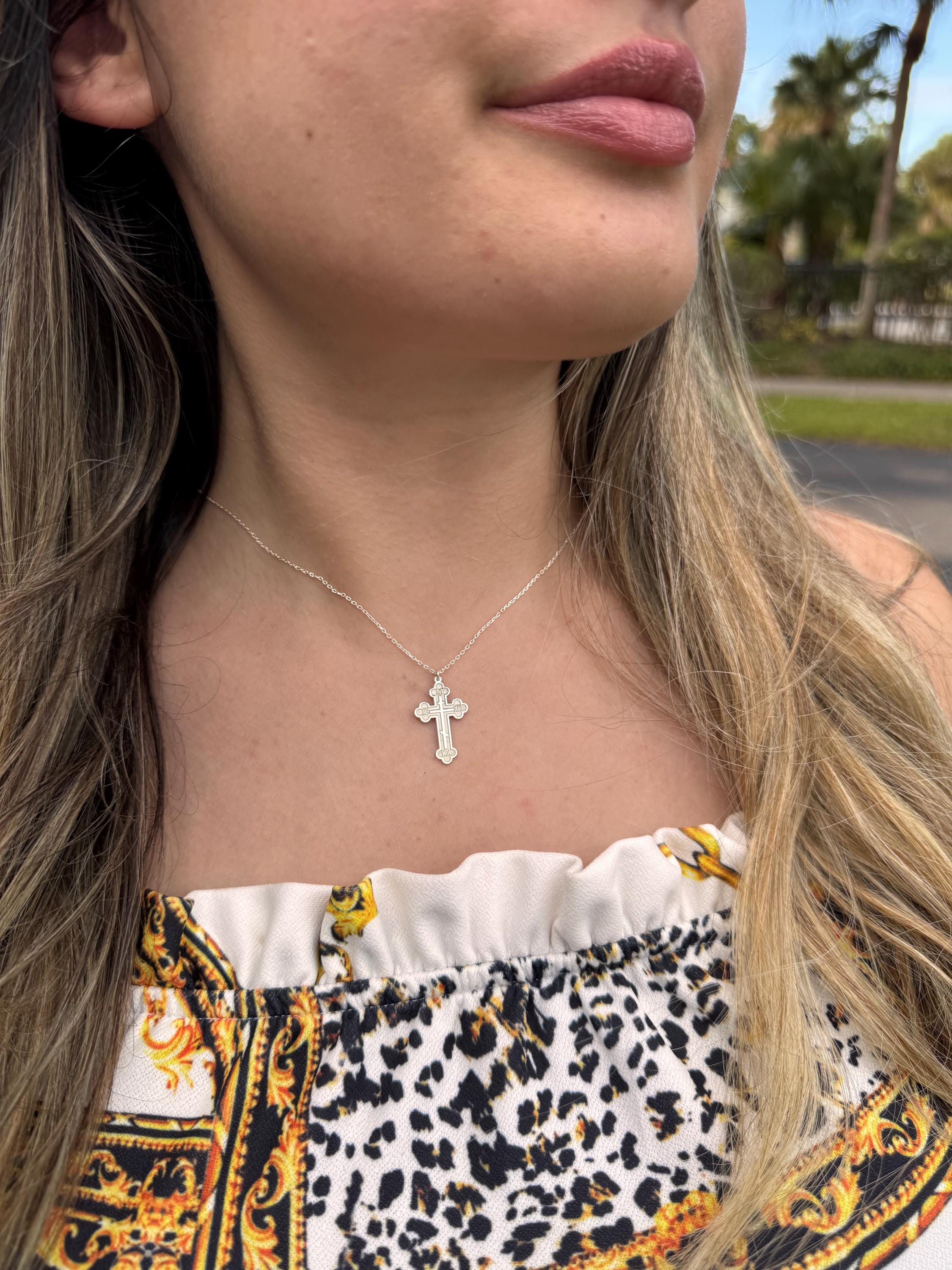 Orthodox Baptism Cross IC XC NIKA Necklace Greek Christening Gift for ...
