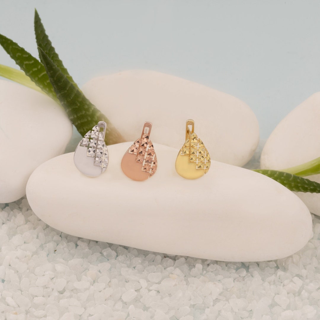 Square Tile Pattern Teardrop Hoop Earrings Christmas Gift - Etsy Australia