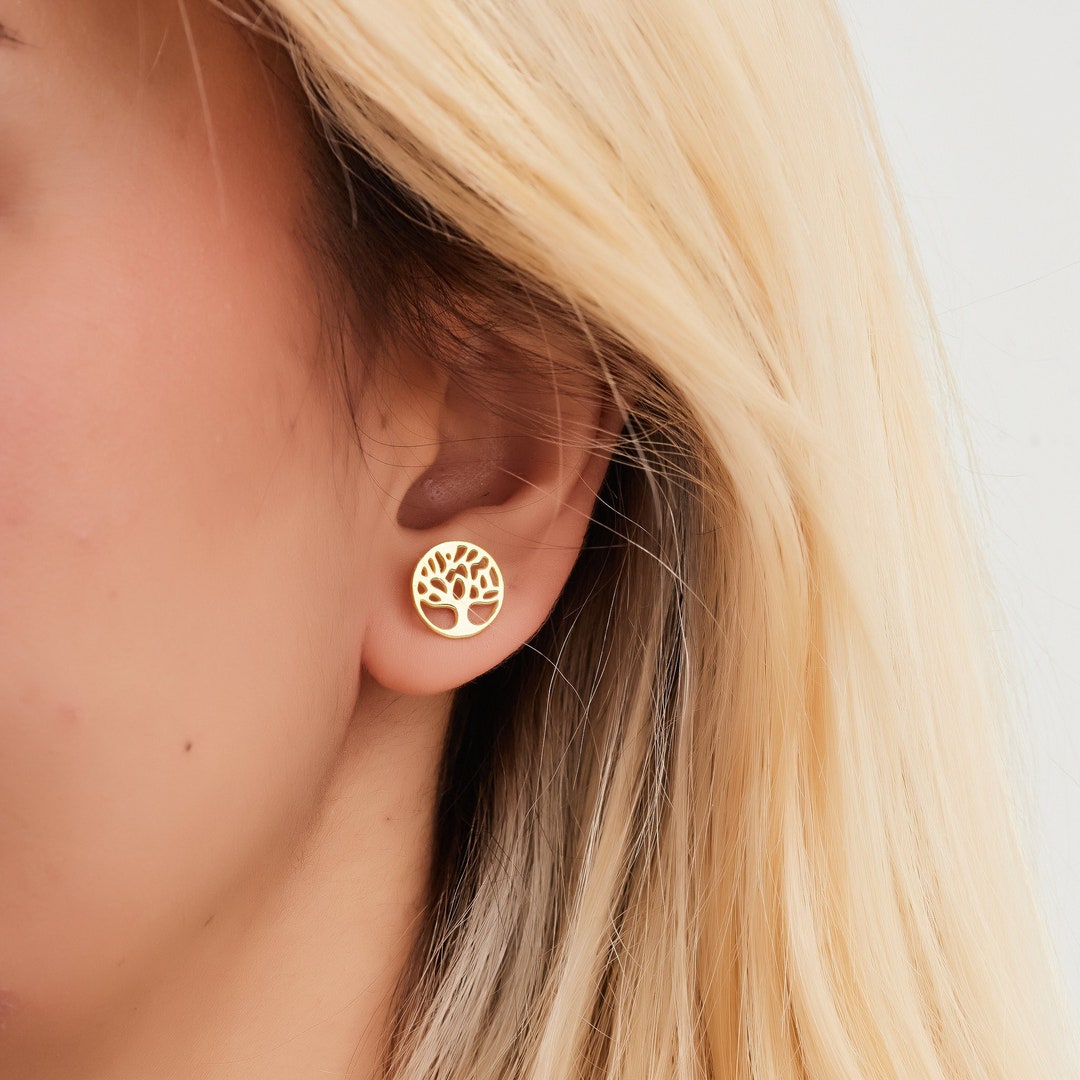 Tree of Life Stud Earrings, Valentine Gift, Life and Nature Celebration ...
