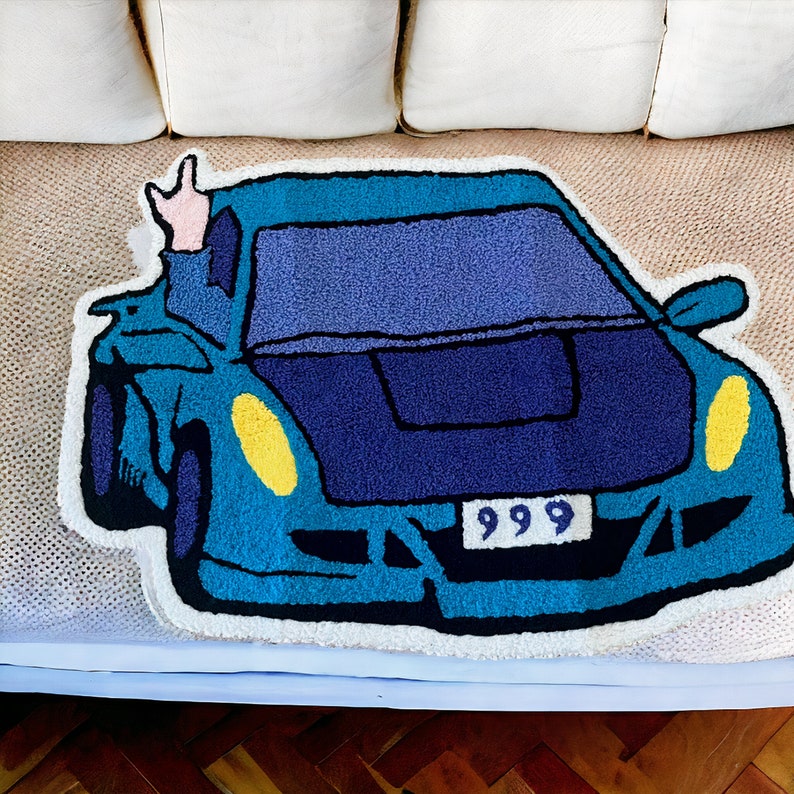 Blue Car Juice Wrld Design Rug Goodbye and Good Riddance 999 Mat Unique ...