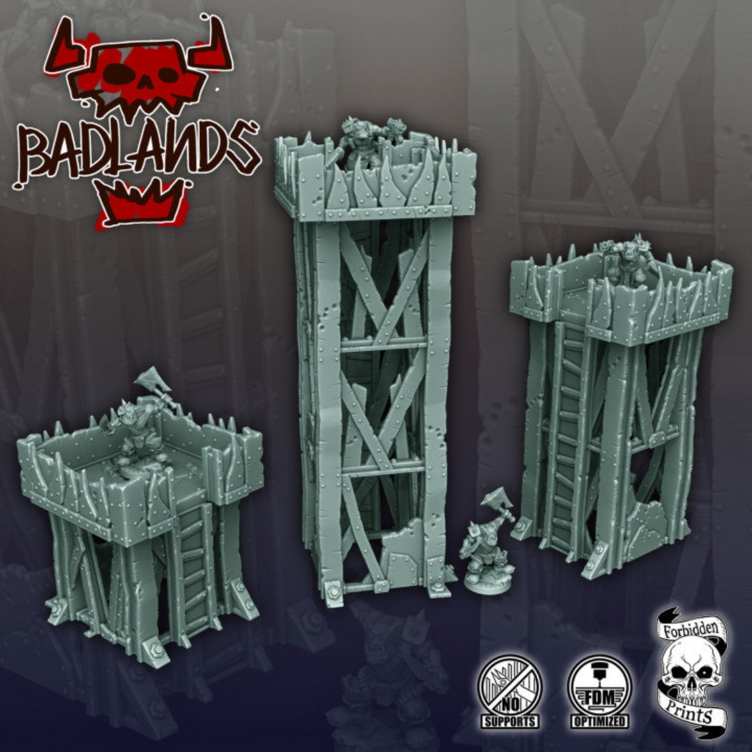 3D Printed Ork Terrain for Tabletop Wargaming - Lookout Tower - Etsy