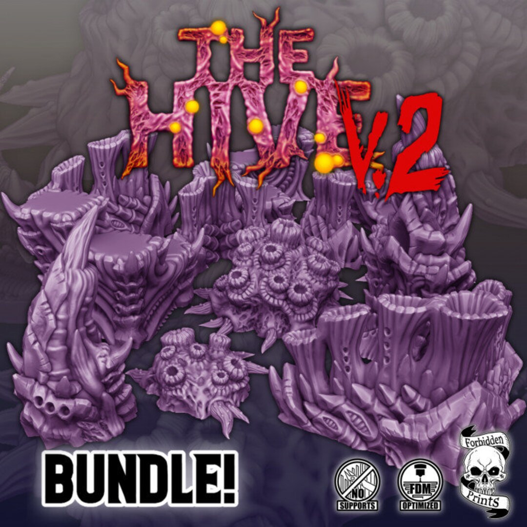 Sci Fi Alien Scenery Terrain Bundle - the Hive 2 - 3D Printed Wargame ...
