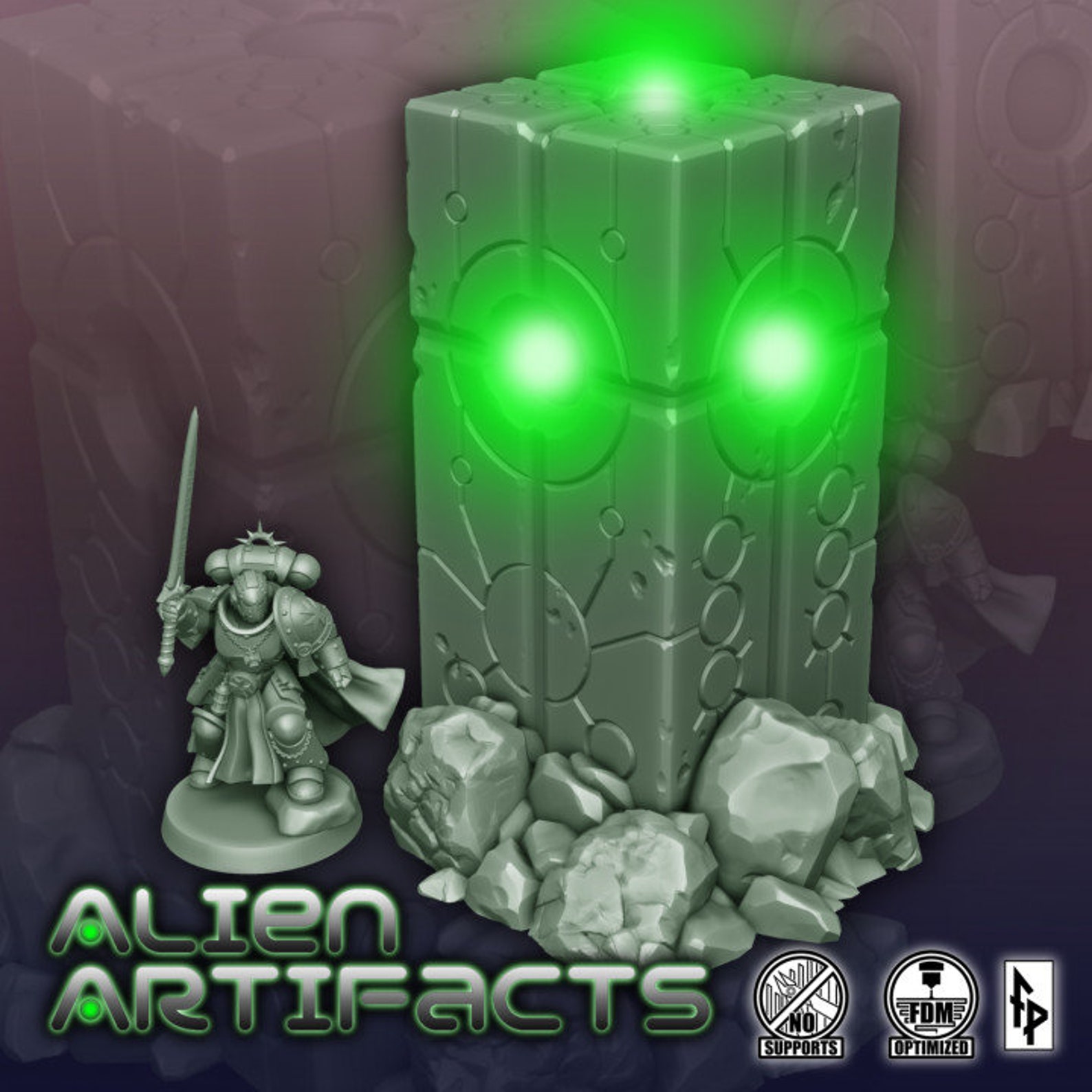Xenos Alien Wargame Terrain Obelisks 3D Printed Sci-fi Miniature ...
