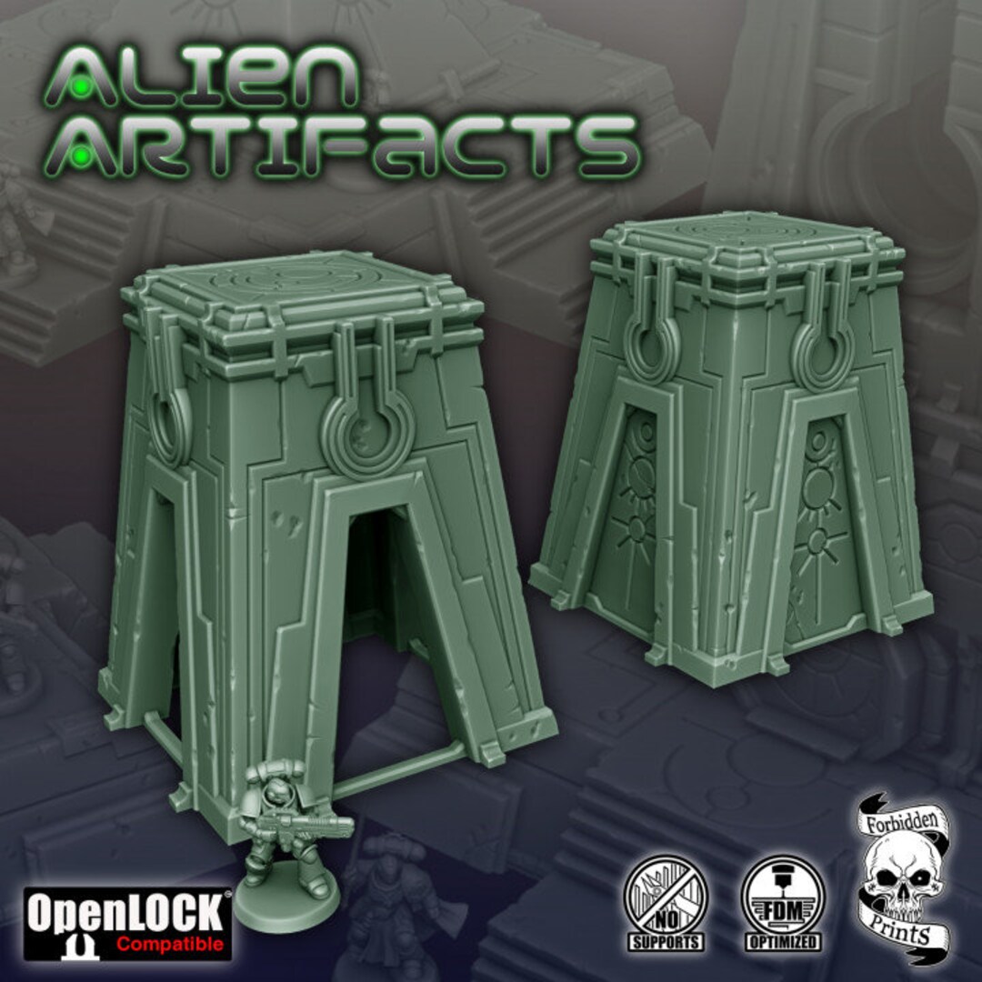Xenos Alien Wargame Terrain - Two Towers - 3D Printed Sci-fi Miniature ...