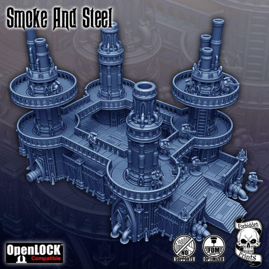 Gothic Oil Refinery Terrain Set: Cyberpunk Dnd Wargame Scenery - Etsy