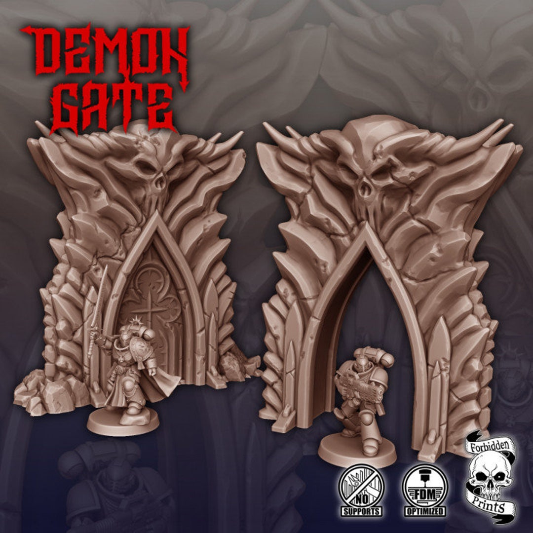 Demon Wargame 3D Printed Sci-fi Scatter Terrain - Demon Gate Miniature ...