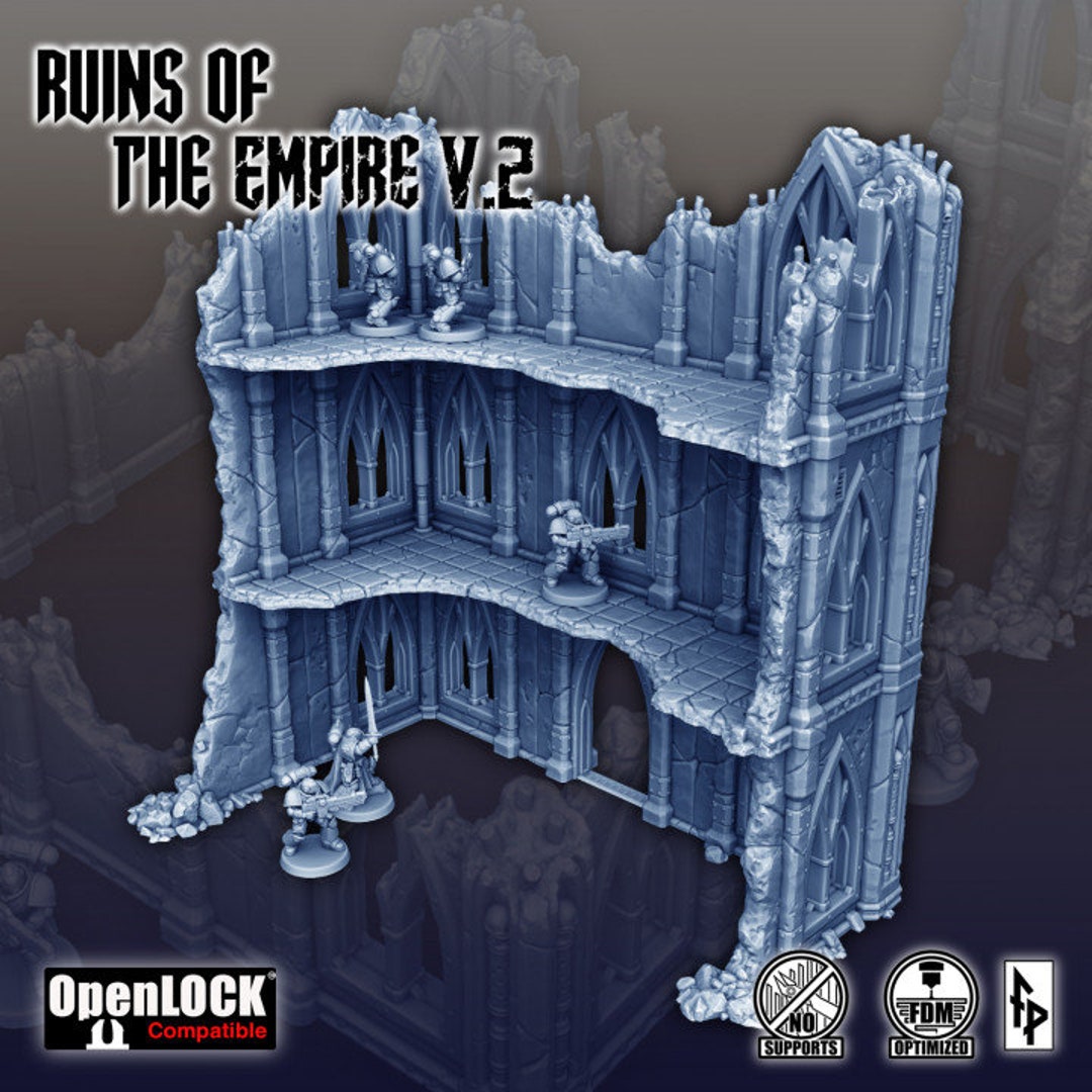 Gothic Terrain Empire Ruins Set B - 3D Printed Wargame Terrain for ...